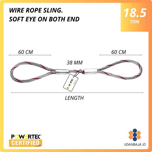 Jual WIRE ROPE SLING. SOFT EYE. 38 MM UNGALVANIZED. SWL 18,5 T POWERTEC ...