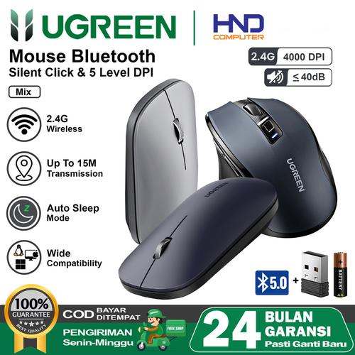 Jual UGREEN Mouse Gaming Wireless 2.4G + Bluetooth Silent Click 4000 ...