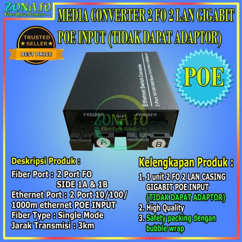 Promo Media Converter 2 FO 2 LAN Gigabit POE Switch Fiber Optic HTB 2 ...