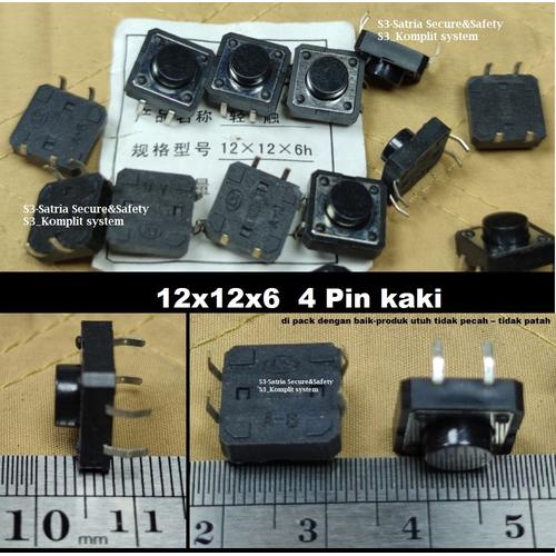 Jual Tactile Switch 12x12 6 4kaki tekan 4 Pin kaki push 12mm 6mm ...