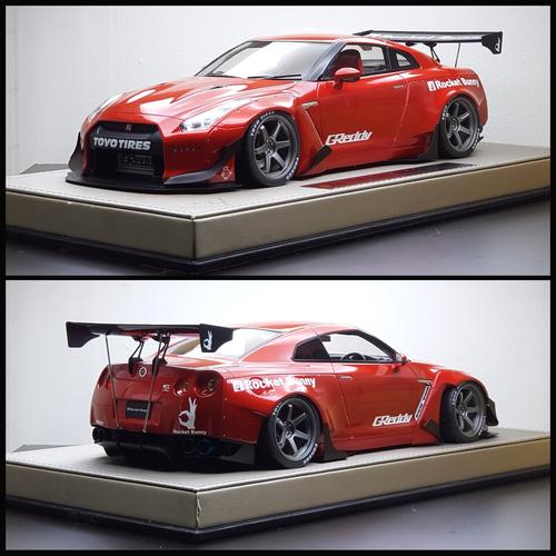 Jual 1/18 Makeup Model Nissan GTR R35 Rocket Bunny Red Metallic ...