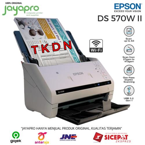 Jual EPSON WORKFORCE DS 570WII A4 DUPLEX SHEET FED WIFI SCANNER TKDN ...
