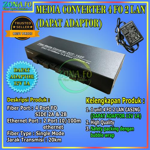 Promo Media Converter 4 FO 2 LAN Switch Fiber Optic HTB 4 SC 4F2E 10 ...