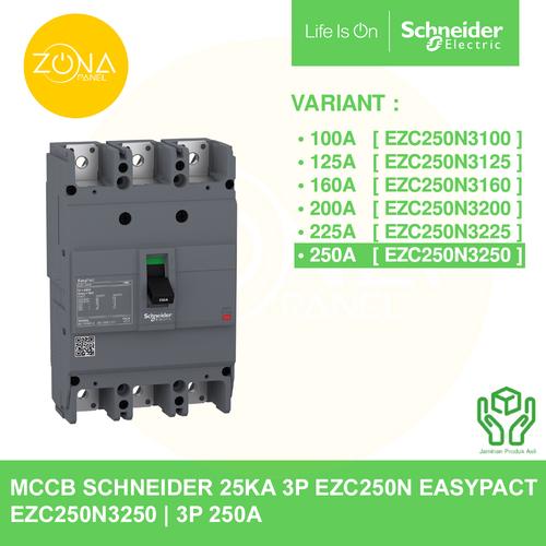 Jual MCCB SCHNEIDER EASYPACT EZC250N 3 PHASE 3P 250A EZC250N3250 ORIGINAL - Jakarta Pusat - ZONA ...