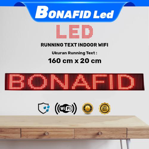 Jual LED Running Text Tulisan Berjalan Display 1.6m x 20cm Merah INDOOR ...