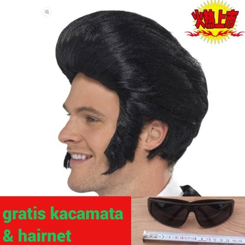 Jual wig rambut palsu jambul elvis presley cosplay rock n roll rol ...