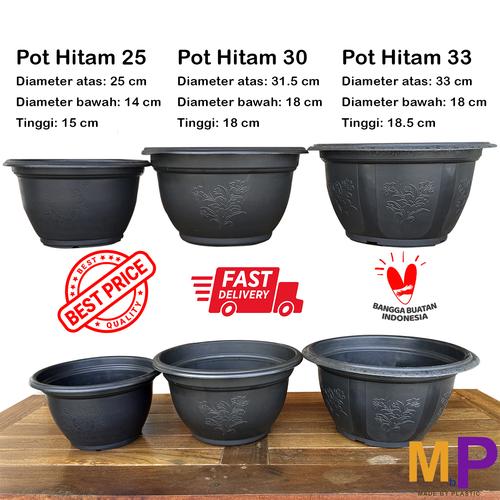 Jual Pot Bunga Tanaman Hitam Uk 25 30 33 - 25 - Kota Depok - Made by ...