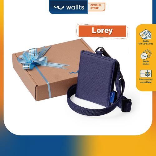 Promo Wallts Lorey Navy - dompet Lanyard kanvas kartu Dan uang Name Tag Id Card Pria Wanita ...