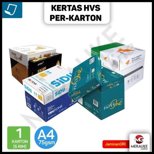 Jual Kertas Hvs A4 75 Gsm Per-Karton (1 Karton Isi 5 Rim) Original ...