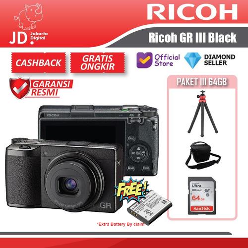 Promo Ricoh GR III Black GARANSI RESMI / Ricoh GRIII / Ricoh GR ...