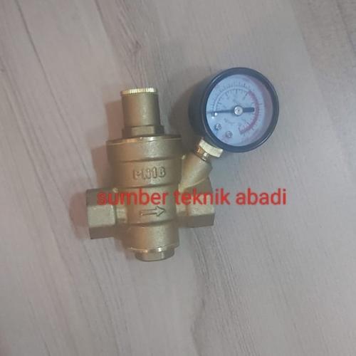 Jual PRV Pressure Reducing Valve 1 inch Brass PN16 with pressure gauge ...