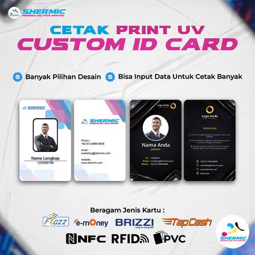 Jual Cetak Custom Print UV ID Card PVC RFID Kartu Member Nametag Doff Matte - 1 layer, RFID 13 ...