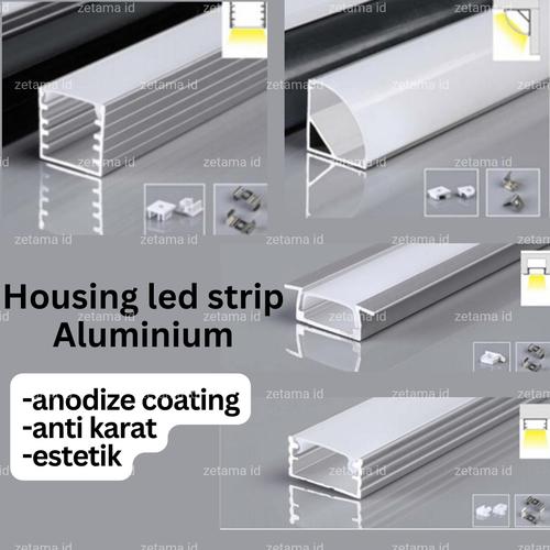 Jual Cover LED Strip Plafon / Cover LED Housing Aluminium LED 1 Meter ...