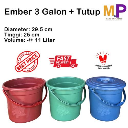 Jual EMBER 3 GALON + TUTUP/ Tanpa tutup Ember 3 Galon 11 Liter - GROSIR - + tutup - Kota Depok ...