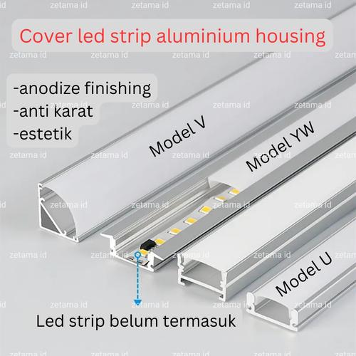 Jual Cover LED Aluminium Housing LED Strip U Chanel LED Strip Cover 1 ...