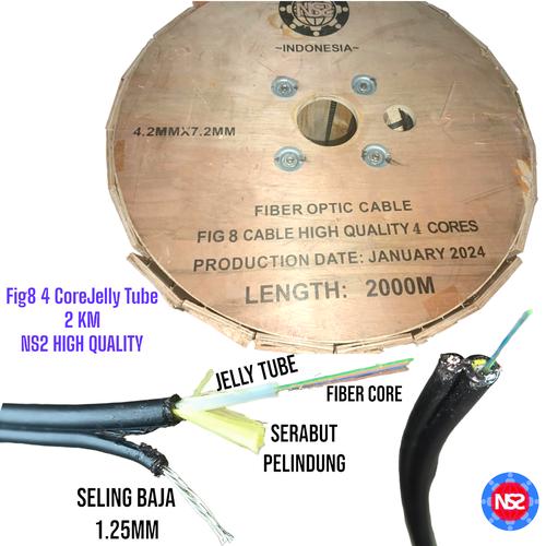Promo kabel fo 4 core fig8 jelly tube 2km NS2 high quality fiber optik - 4CORE FIG8 2KM - Kota ...