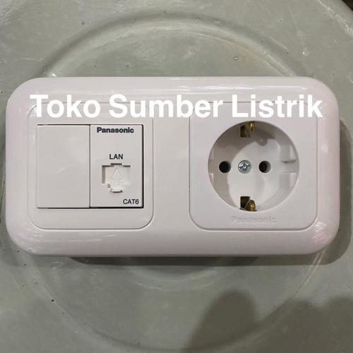 Jual Stop kontak panasonic outlet data cat6 single gandeng outlet lan ...