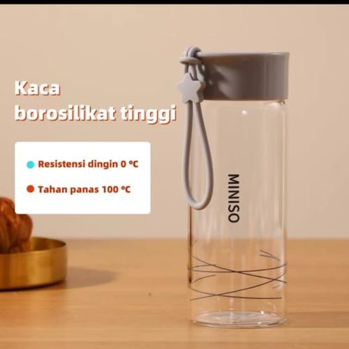 Jual MINISO BOTOL AIR 300 ml TUMBLER KACA GLASS - Kab. Badung - happy ...