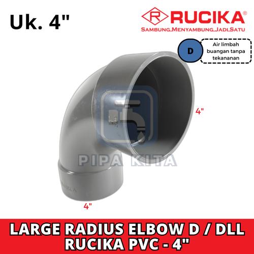 Jual Large Radius Elbow D 4 Inch RUCIKA PVC Long Elbow Knee Panjang 90 ...