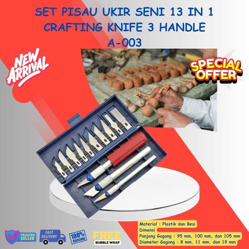 Jual Knifezer Set Pisau Ukir Seni 13 in 1 Crafting Knife 3 Handle Besi ...