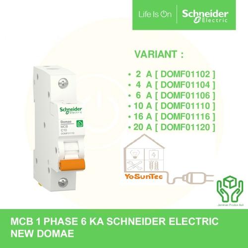 Jual Schneider Electric NEW DOMAE MCB 1P 1 Phase 6A 10 A 16 A 20 ...