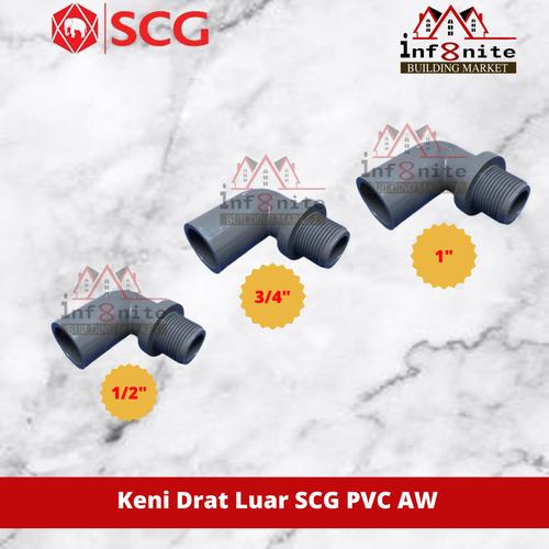 Jual Male Elbow Knee Knie Keni Drat Luar Kdl SCG Pvc AW 1/2" 3/4" 1" Inch - 1/2 Inch - Kota ...