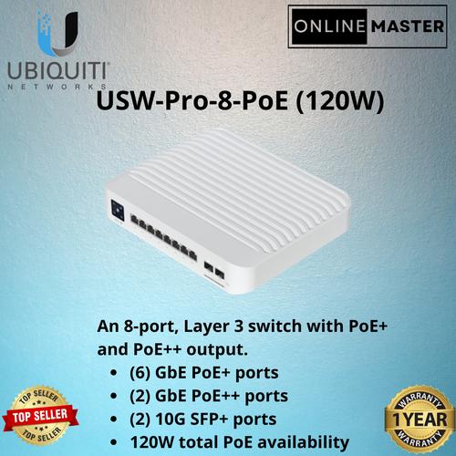 Jual Ubiquiti Professional 8 PoE USW-Pro-8-PoE (120W) Layer 3 switch ...