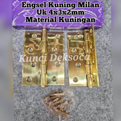 Jual Engsel Kuning 4inch / Engsel Milan Gold 4x3x2mm Engsel kuningan ...