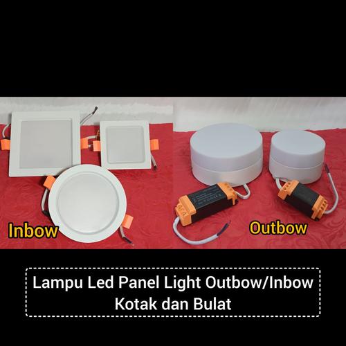 Jual Lampu Led Panel Light Outbow/Inbow Bulat dan Kotak Body Putih ...