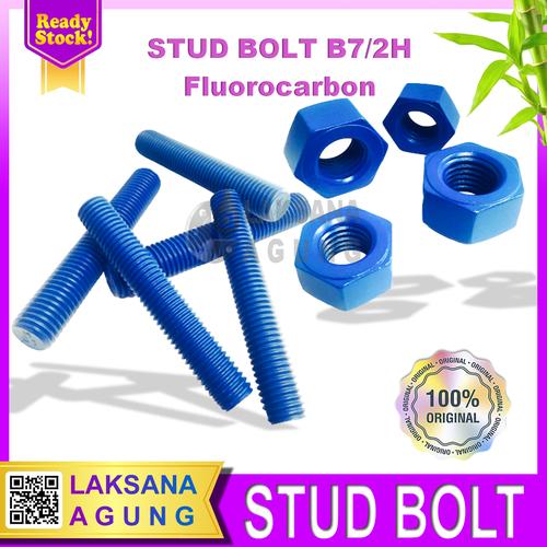 Jual Stud Bolt B7/2H Fluorocarbon Ptfe 1" x 155mm Fluoropolymer ...