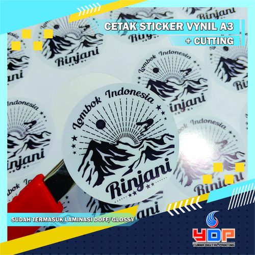 Jual Cetak Sticker Vynil A3 + cutting ( PRINT & CUT), cetak label ...