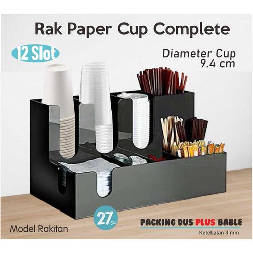 Jual RAK DISPENSER / ORGANIZER PAPER CUP COFFEE CUP 12 SLOT MULTI BISA ...