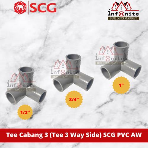Jual T 3 Way Side Tee Cabang 3 Sudut SCG SCG Pvc AW 1/2" 3/4" 1" Inch ...