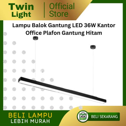 Jual Lampu Balok LED 36W Kantor Office Plafon Gantung Body Hitam - Kota ...