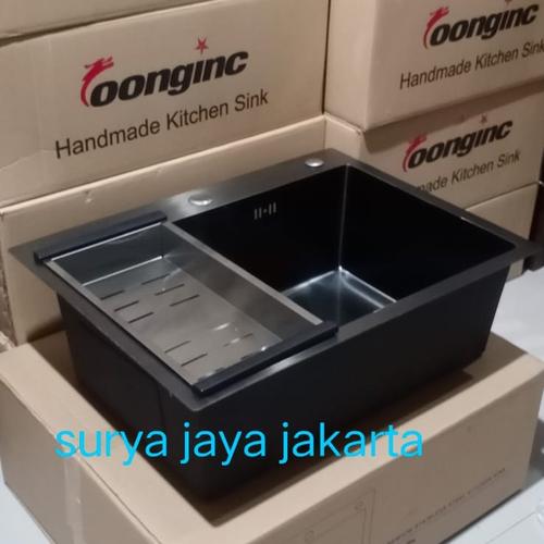 Jual Promo kitchen sink stainess Hitam 6045/kitchen sink 1lubang 60cm ...