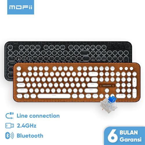 Promo MOFii Mechanical Keyboard Blue Switch Wireless Bluetooth+2.4G ...