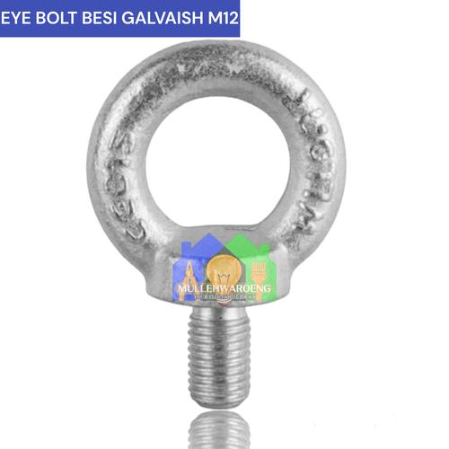 Jual EYEBOLT M12 BESI HOOK GALVANIS BAUT PENGAIT ULIR UKURAN M12 BESI ...