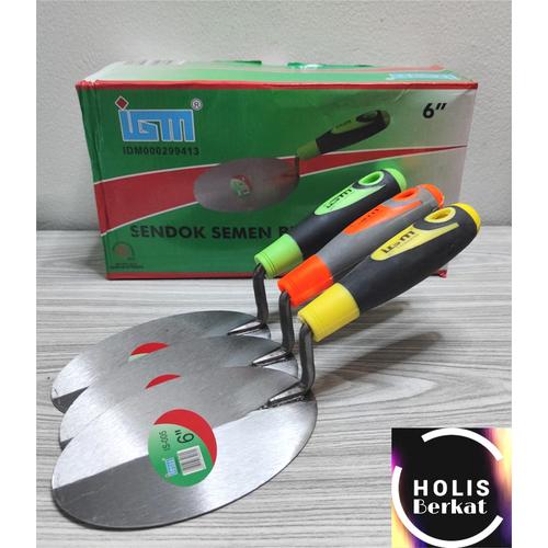 Jual Sendok Semen Aduk Tembok Gagang Karet TEBAL IGM BULAT Oval 6 Inch ...