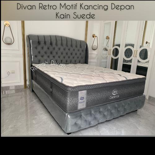 Jual Dipan Divan Tempat Tidur Wings Retro Motif Kancing Depan Kain ...