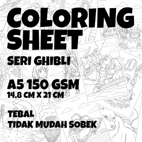 Jual Kertas Mewarnai Coloring Sheet Anak Dewasa A5 150 GSM Seri Ghibli - 21 - Kota Surabaya ...