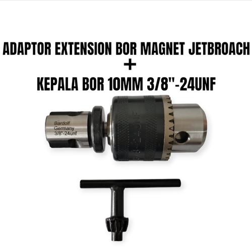 Jual Adapter Sambungan Bor JetBroach + Drill Chuck 3/8" x 24UNF BARDOLF ...