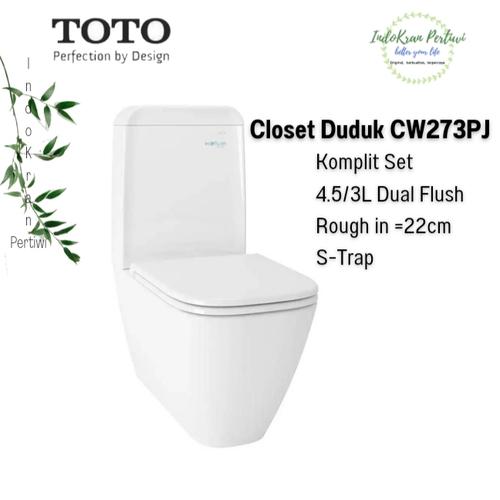Jual Closet Duduk TOTO CW273PJ(Komplit Set/As 22cm/S-Trap) Rimless Tornado Flush - Kab ...