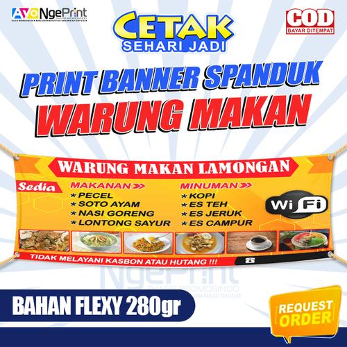 Jual Cetak Banner Warung Makan / Print Spanduk Cafe, Wateg, Cemilan ...