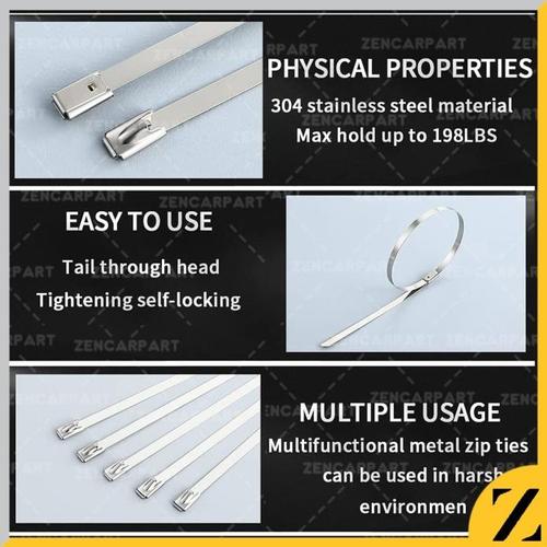 Jual kabel cable ties tie tis ikat besi stainless sus 304 4,6 10cm 100 ...