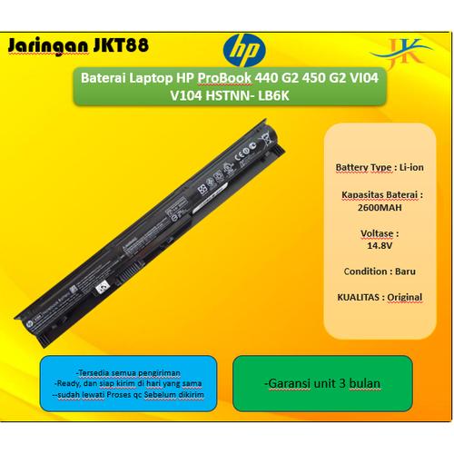 Jual Baterai Laptop HP ProBook 440 G2 450 G2 VI04 V104 14 HSTNN- LB6K - Jakarta Pusat - Jaringan ...