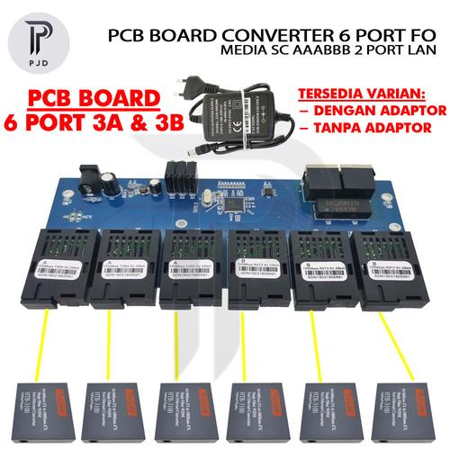 Jual PCB Board Media Converter Fiber Switch 6 Port FO SC AAABBB 2 Port LAN - Tanpa Adaptor ...
