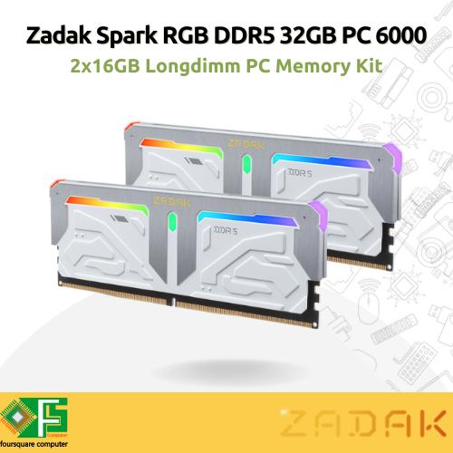 Promo Zadak Spark RGB DDR5 32GB 2x16GB PC 6000 Mhz Ram Dekstop Memory ...
