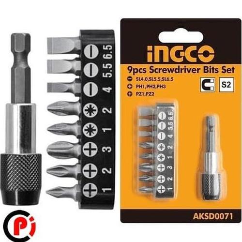 Jual Original Ingco Adapter Mata Bor Obeng Hex Screwdriver Bits Set 9 ...