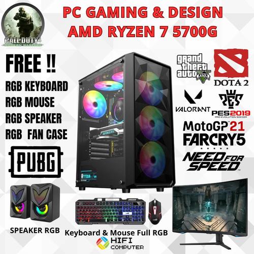 Jual PC GAMING DESIGN FULLSET AMD RYZEN 7 5700G / RAM 16GB / SSD NVME ...