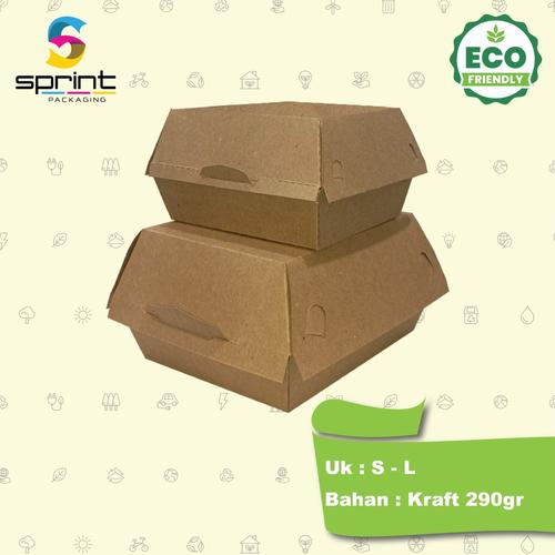 Jual Burger Box S & L Bahan Kraft 290gr Laminasi Model Kuncian Food ...
